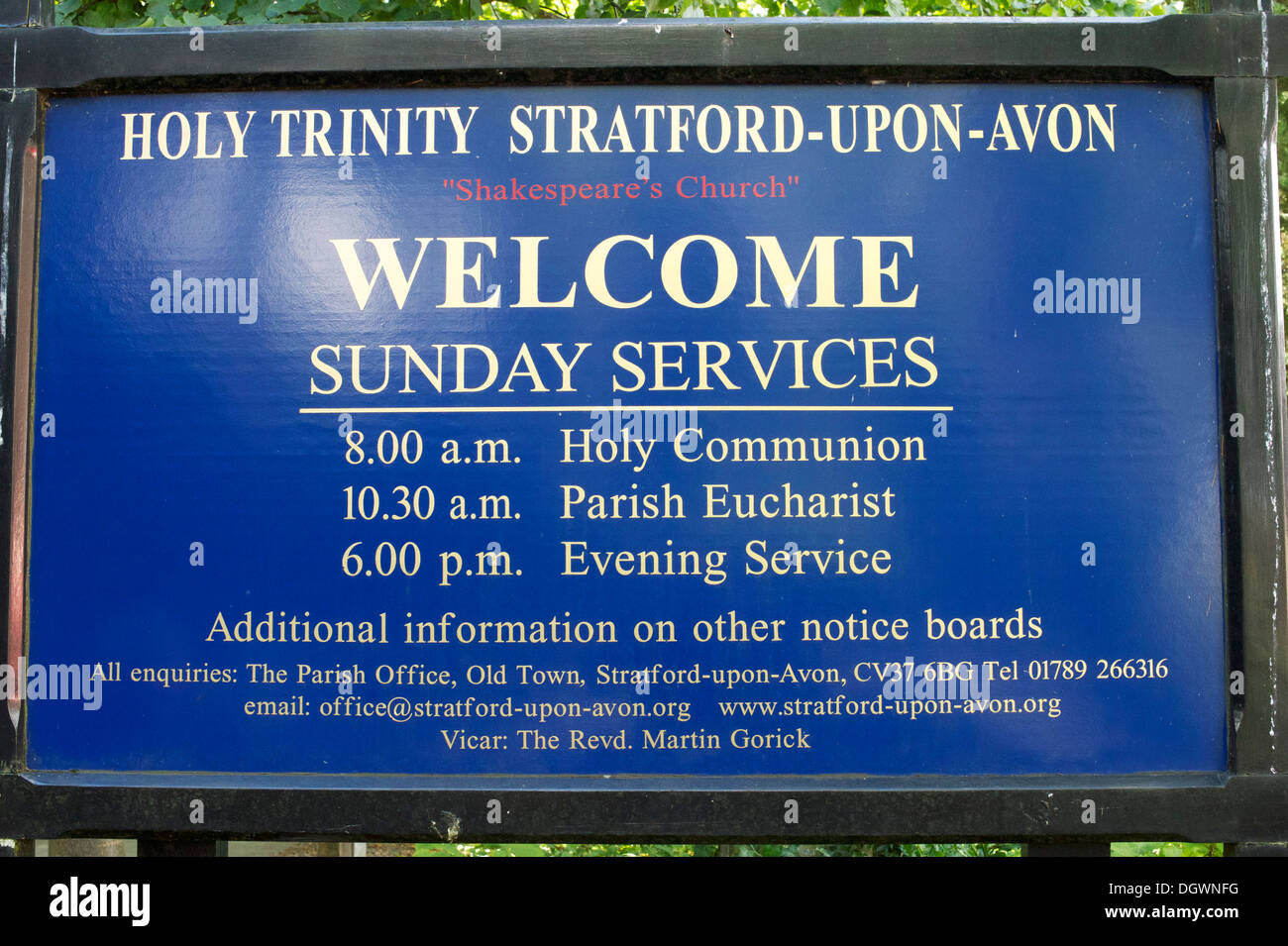 Shakespeares church sign hi-res stock photography and images - Alamy
