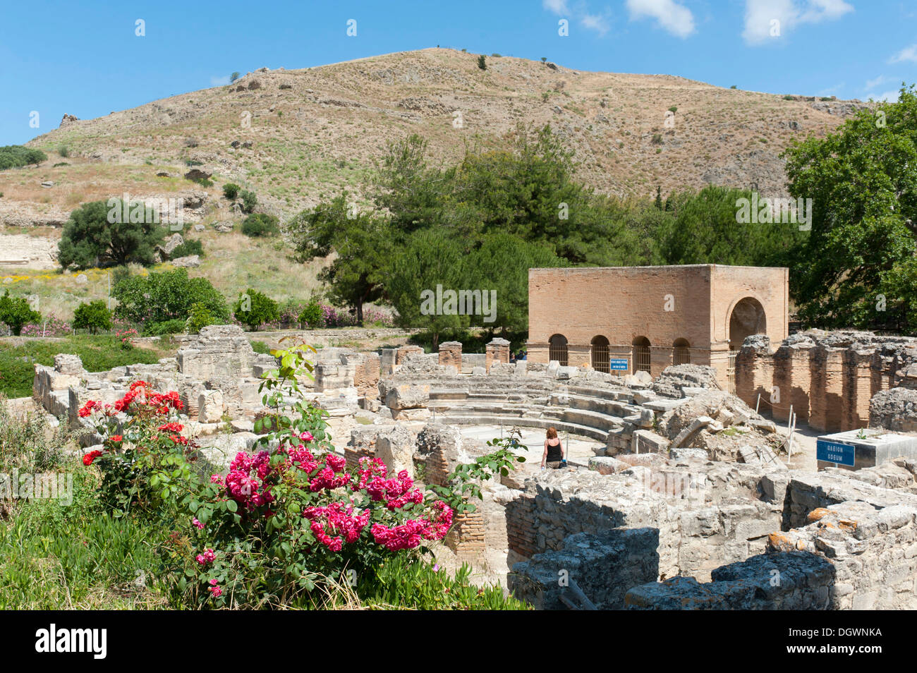 Archaeological site, ancient city of Gortys, Roman Odeon, Messara Plain ...