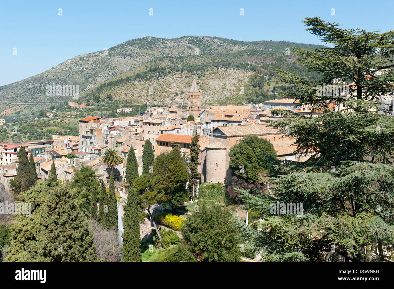 View of the historic district as seen from the Villa d'Este, Tivoli ...