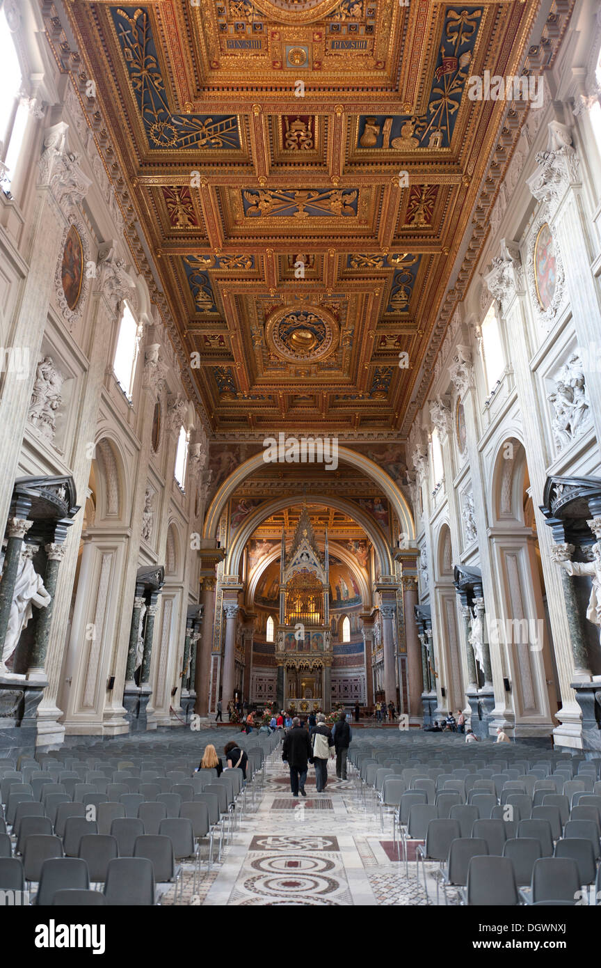 Catholic Christianity, Baroque era, large interior, coffered ceiling ...