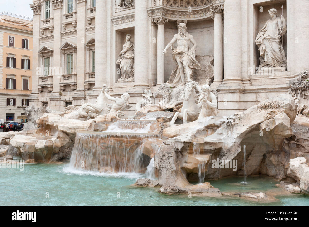 Baroque Trevi Fountain, Fontana di Trevi, historical town centre, Rome ...