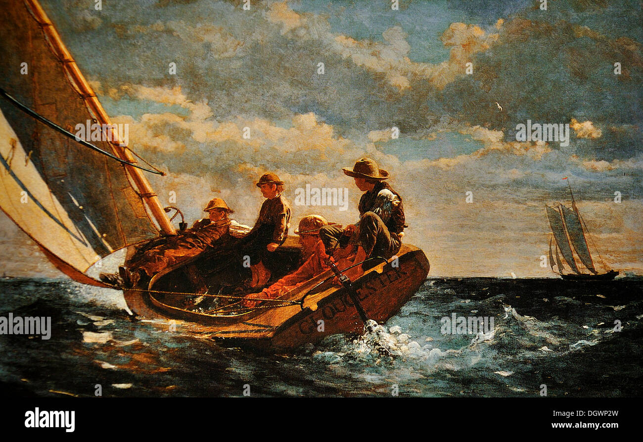 Breezing Up (A Fair Wind) - by Winslow Homer, 1876 Stock Photo - Alamy