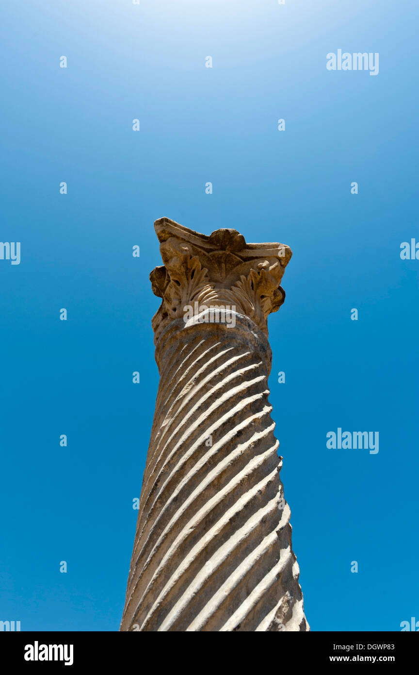 Archaeological site, ancient city, twisted column at the former fish ...