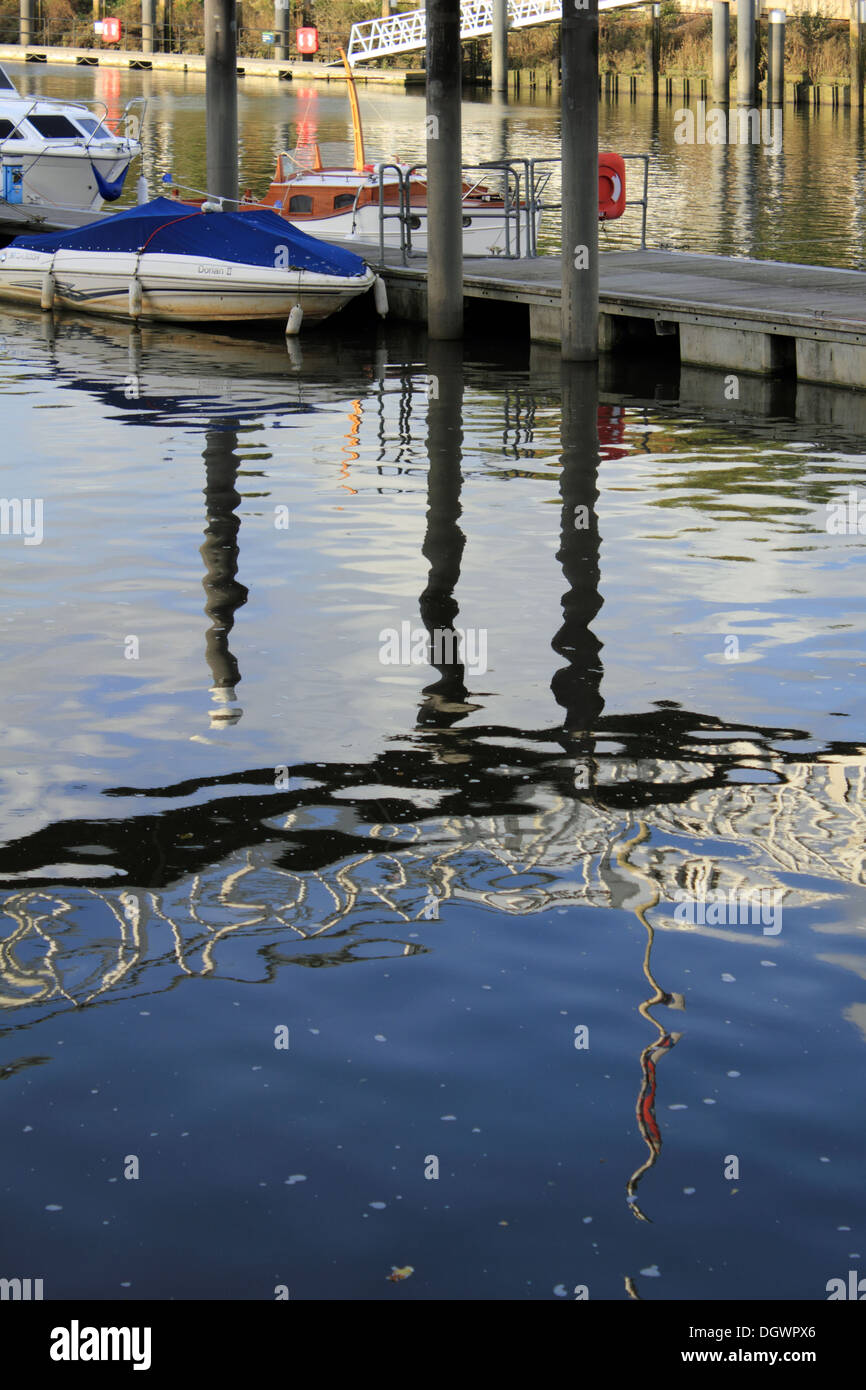 Reflections on the River Thames at Teddington SW London UK Stock Photo ...
