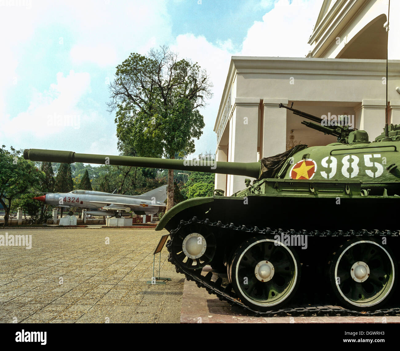 T-54A tank and MiG 21 in front of the Army Museum, Museum of Military ...