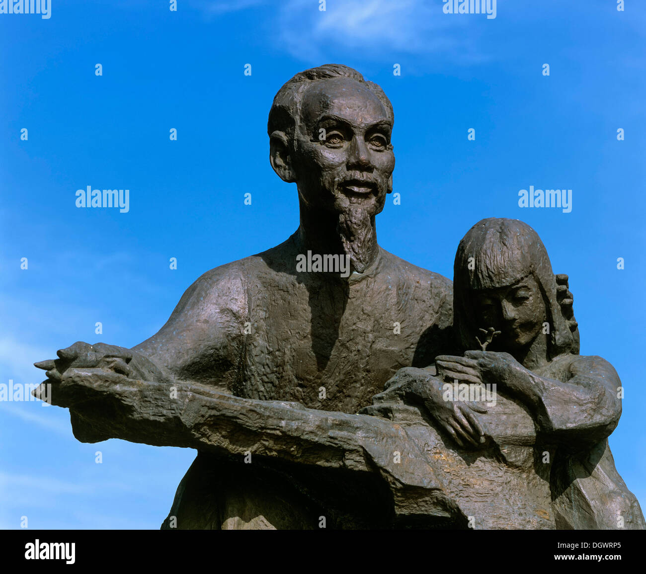 Statue of Ho Chi Minh or "Uncle Ho" with a child, Saigon, Ho-Chi-Minh ...