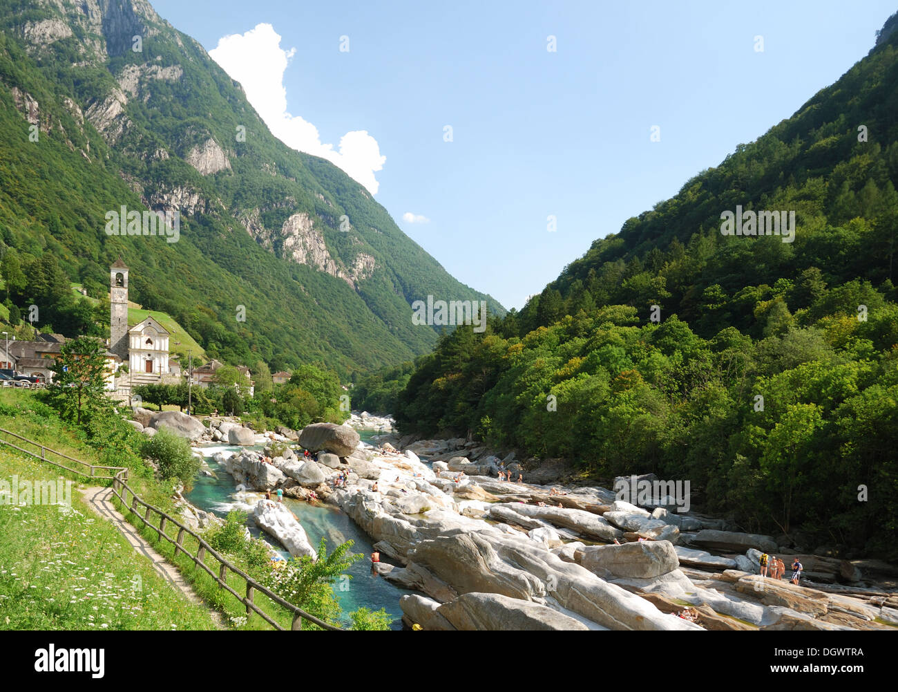 Valley of mountain river Verzaska in summer Swiss Alps Stock Photo - Alamy