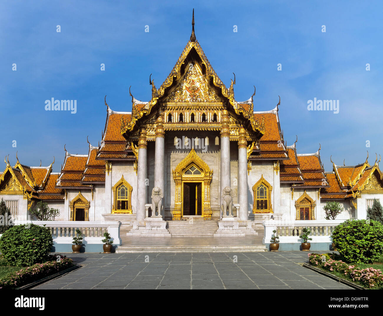 Wat Benchamabopit, temple made of Carrara marble, ubosot, temple in the ...