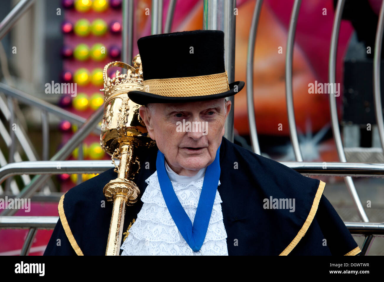 The Mace Bearer at the official opening of Warwick Mop fair Stock Photo ...