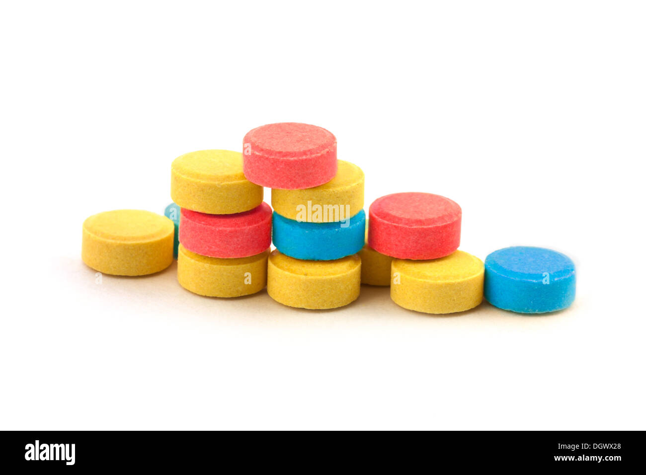 Color pills isolated on white Stock Photo - Alamy