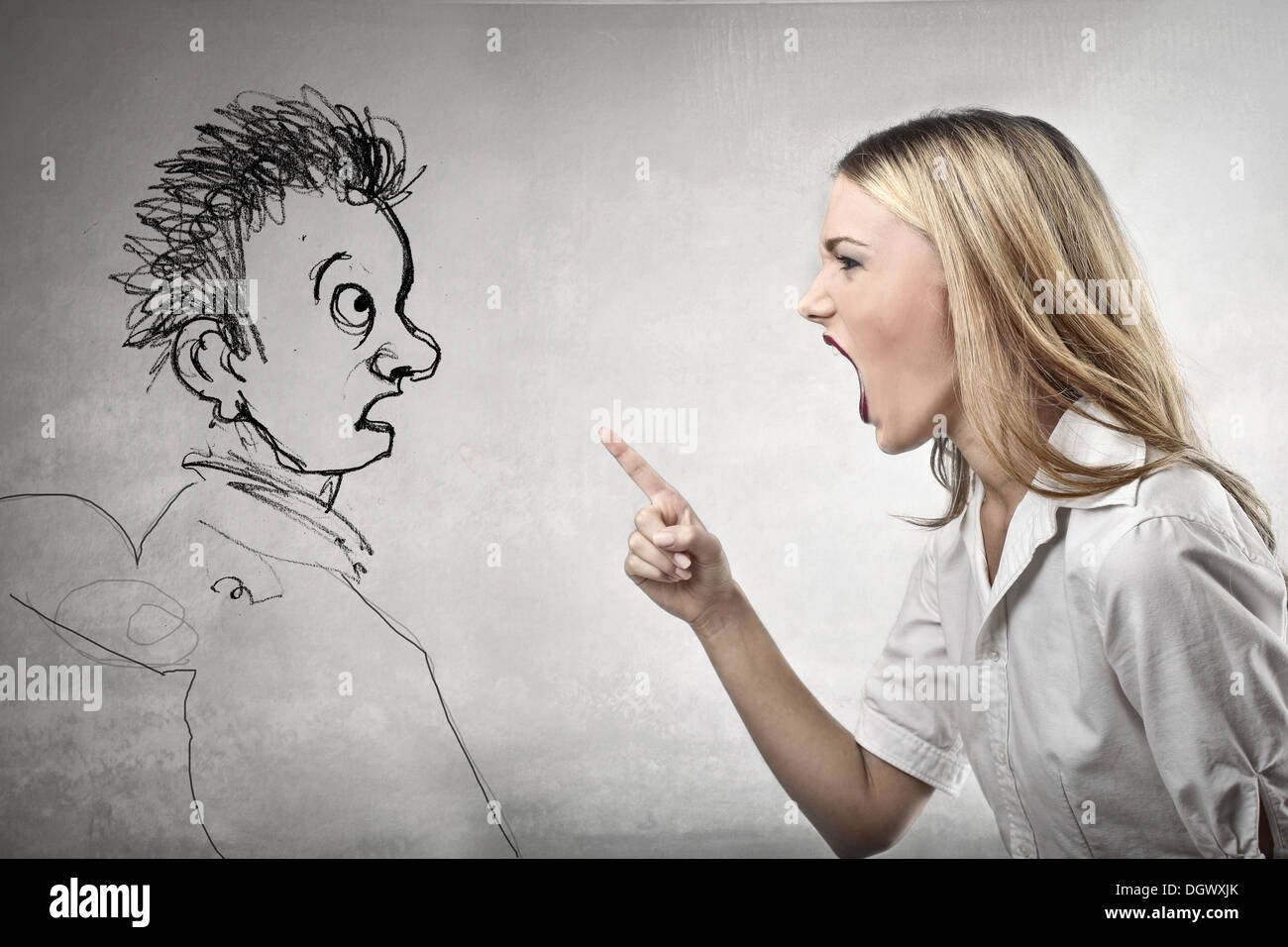 Beautiful blonde girl scream hi-res stock photography and images - Alamy