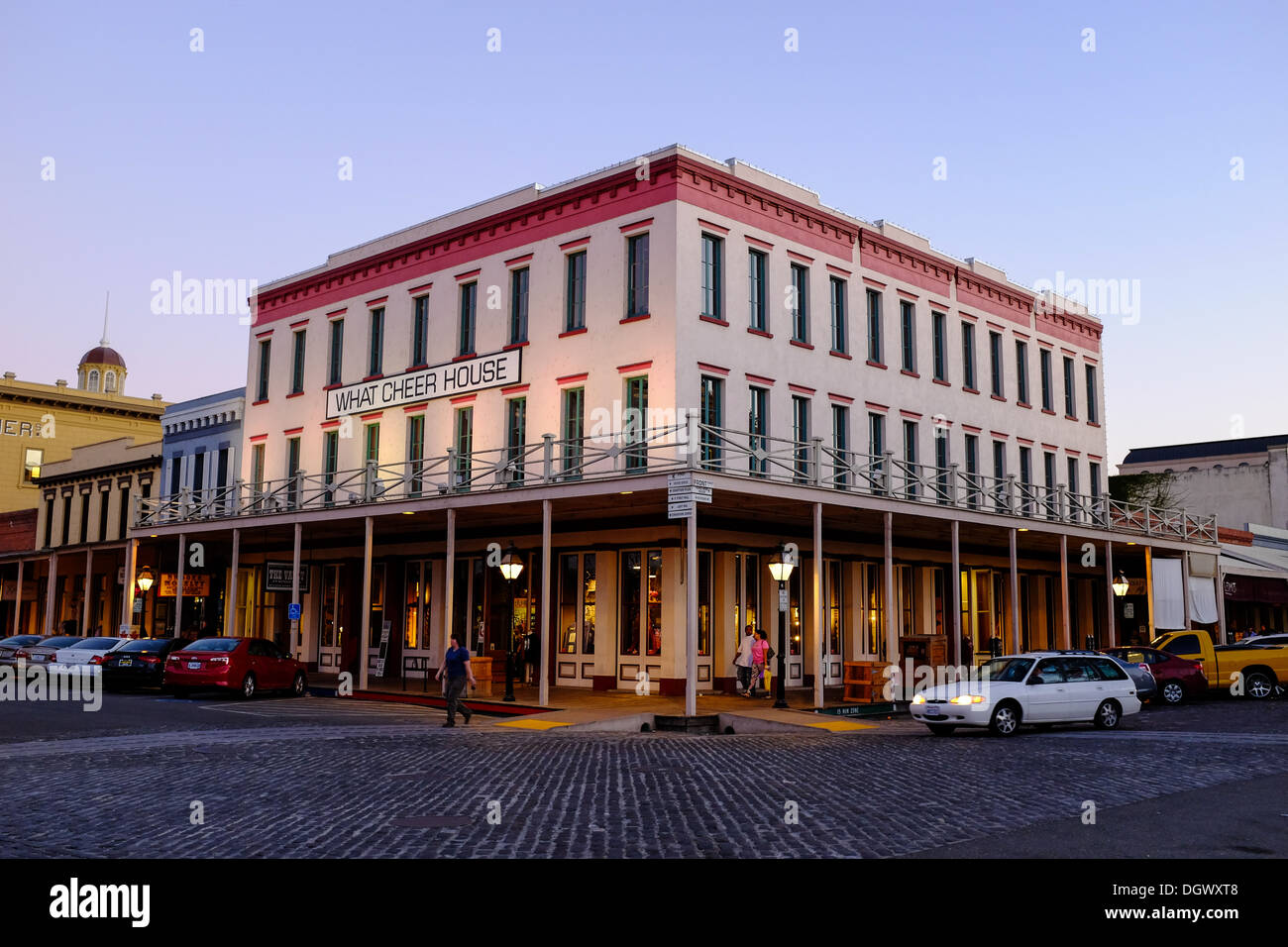 The What Cheer House and a tourist store front in Old Sacramento State ...