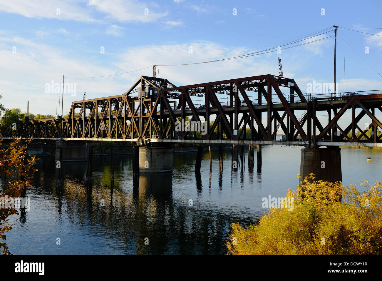 The I Street Bridge just above Old Sacramento in California Stock Photo ...