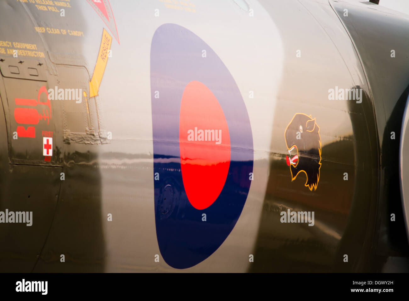 The RAF roundel on the side of a Vulcan B2 bomber at RAF Waddington ...