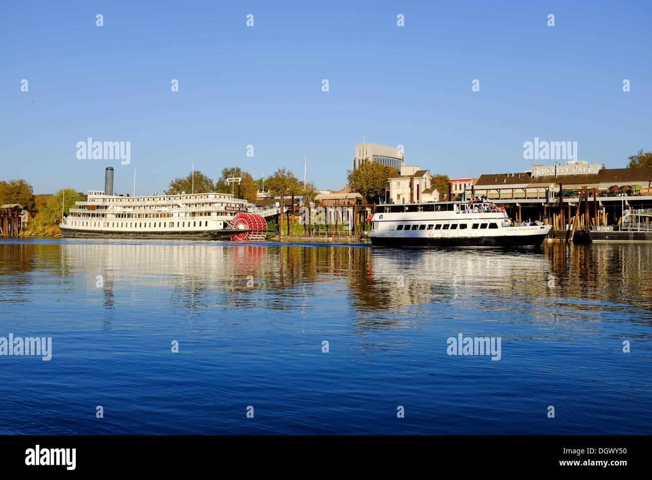 The river front of Old Sacramento State Historic Park with the Delta ...