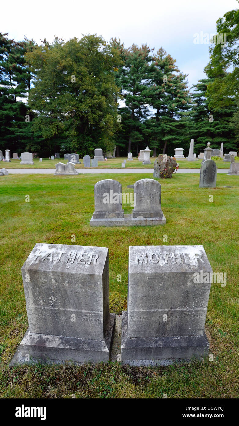 Father and mother headstones in Lexington, Massachusetts, USA New ...