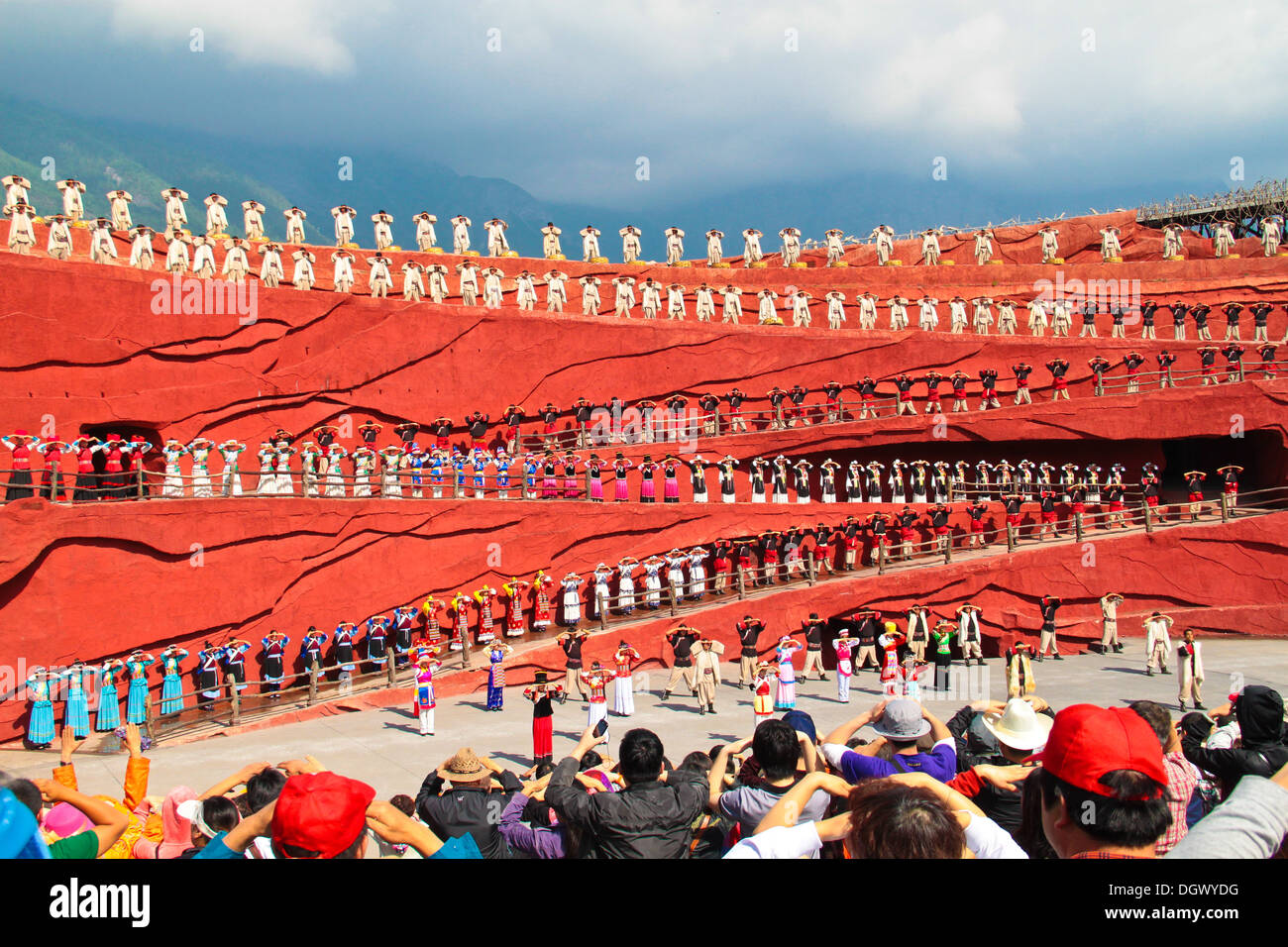Actors and patrons performing a ritual together during Impression of ...