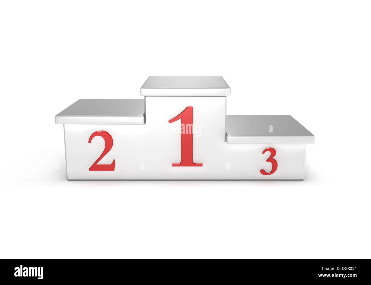 A winner pedestal with white panels front view Stock Photo - Alamy