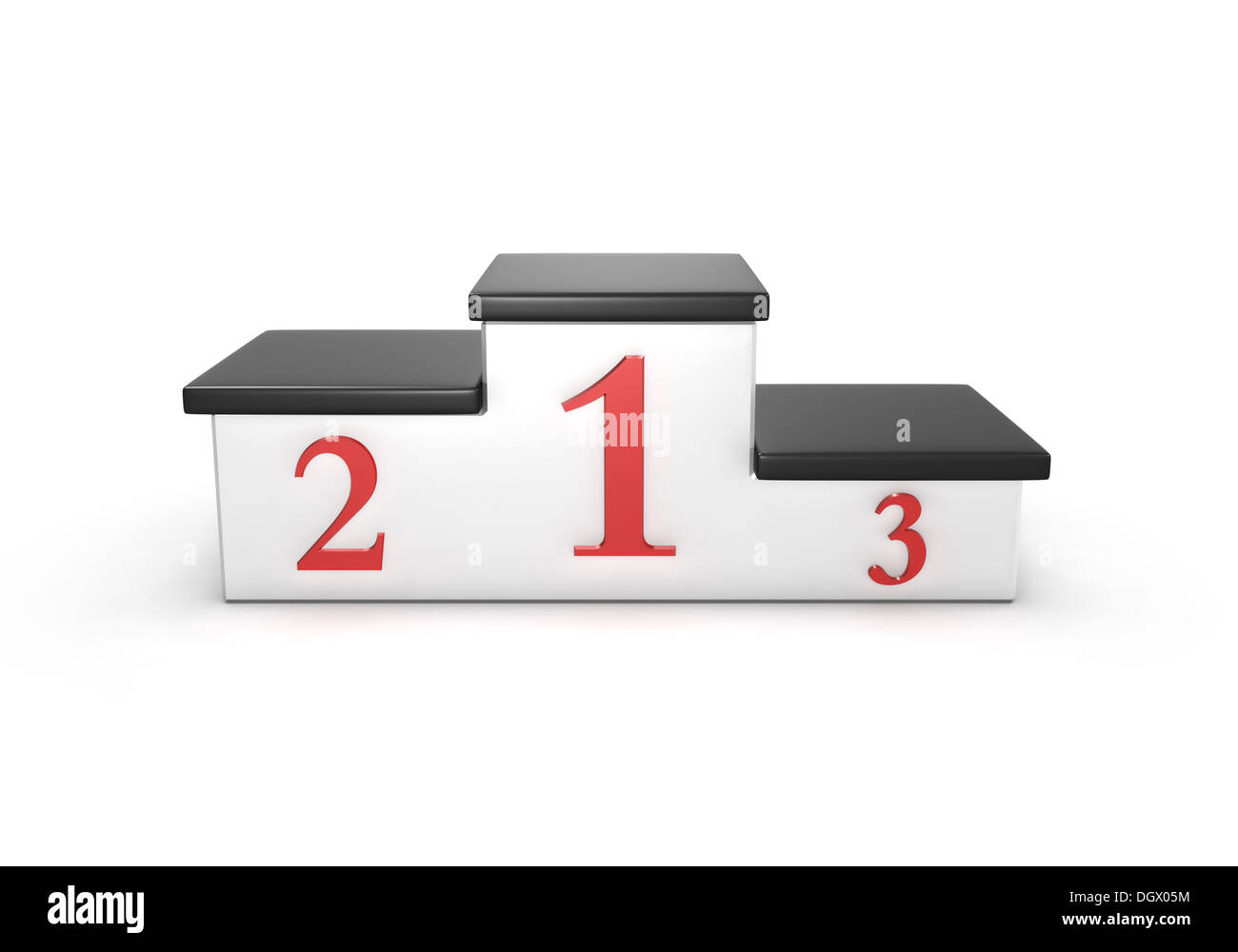 A winner pedestal with black panels front view Stock Photo - Alamy