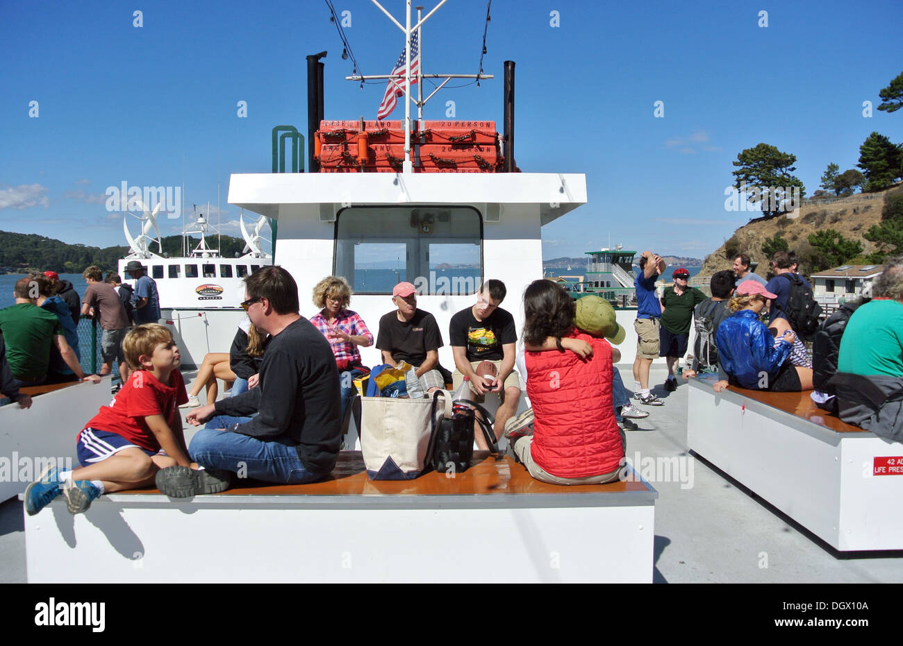 passengers on Angel Island ferry Stock Photo - Alamy