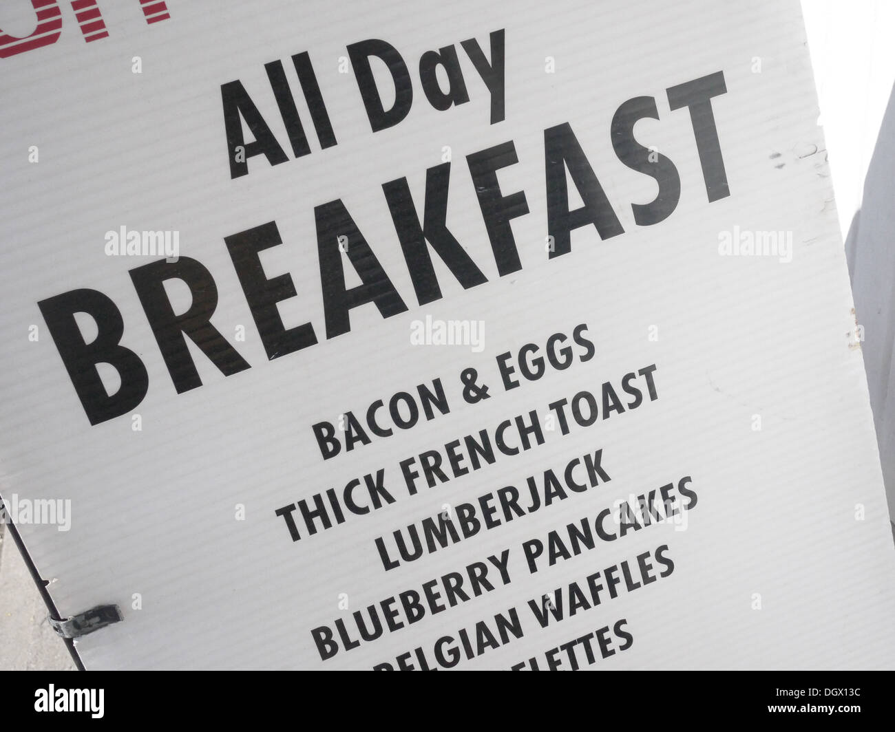 "all day breakfast" sign Stock Photo - Alamy