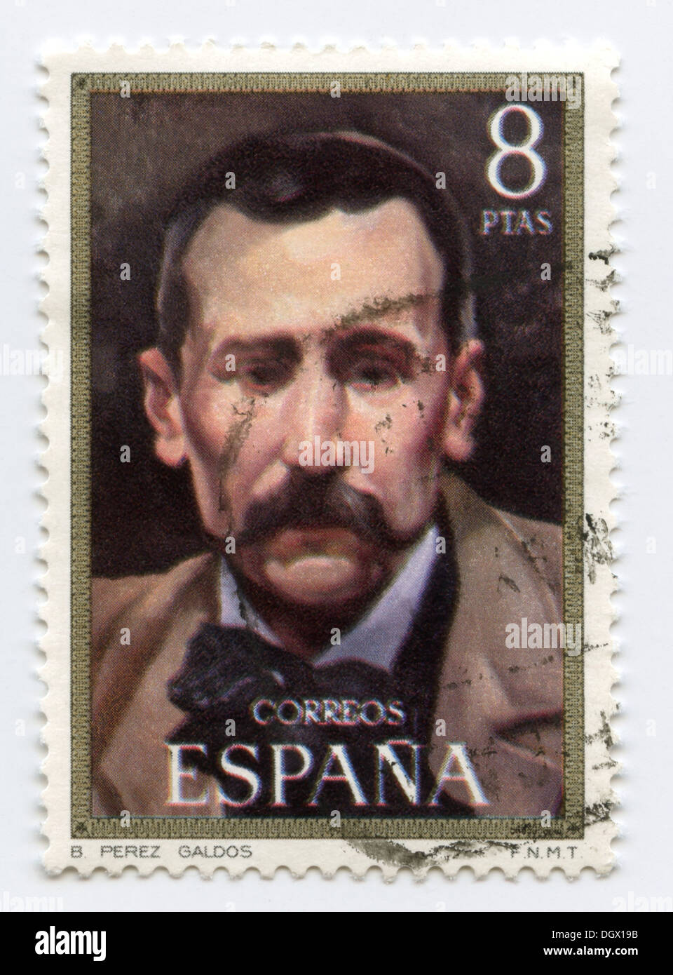 Spain postage stamp depicting Benito Pérez Galdós, a Spanish realist ...
