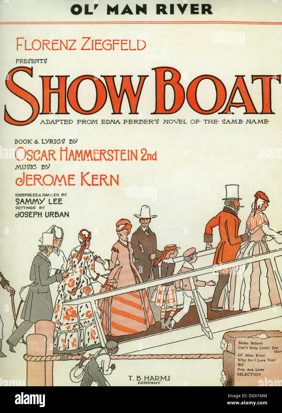 Show Boat musical vintage poster, 1927 - Editorial use only Stock Photo ...