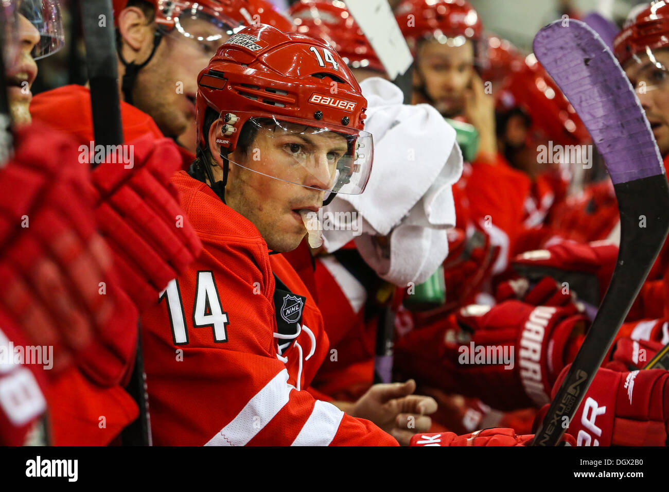 Carolina Hurricane Nathan Gerbe during an NHL hockey game during the ...