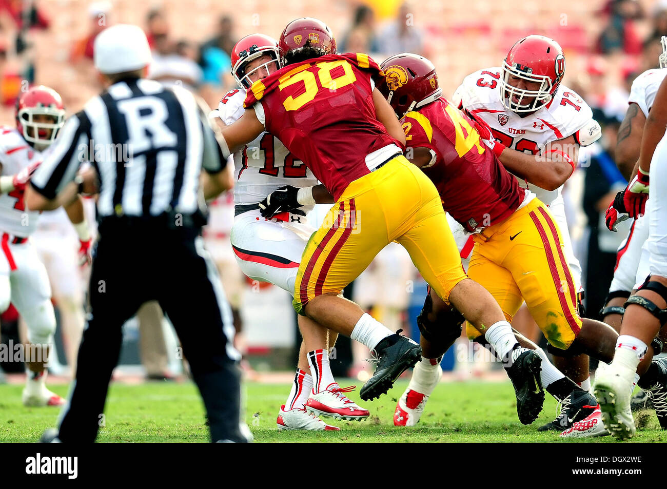 Los Angeles, CA, USA. 26th Oct, 2013. Utah Utes quarterback Adam Schulz ...