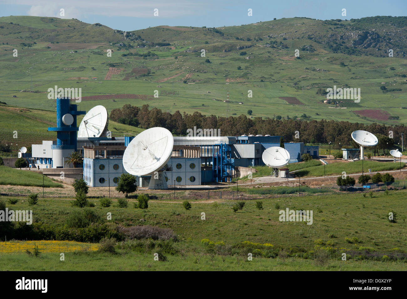 Satellite dishes, Telespazio, Ficuzza, Palermo province, Sicily, Italy ...