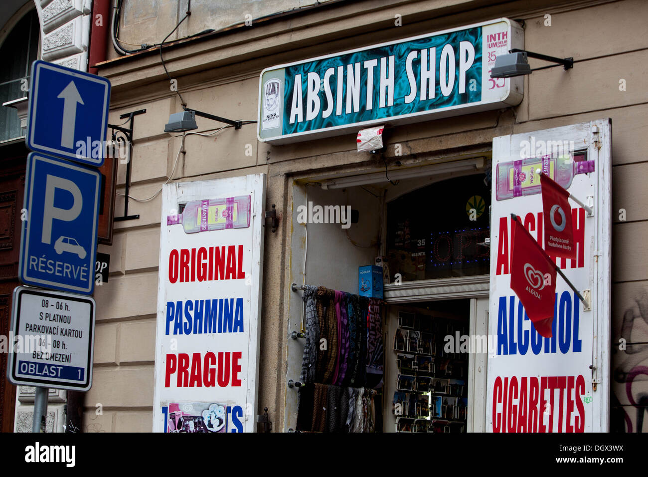 Absinthe shop Prague Czech Republic Stock Photo - Alamy