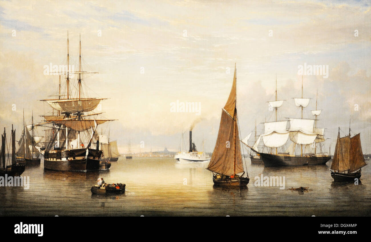 Boston Harbor - by Fitz Henry Lane, 1856 Stock Photo - Alamy