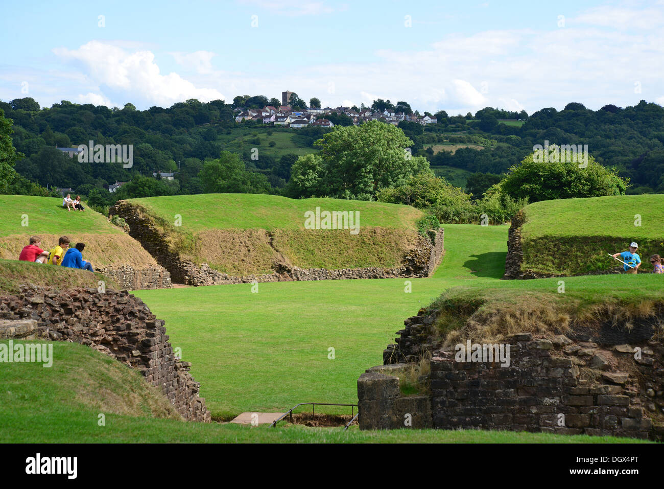 Remains of the Roman amphitheatre, Caerleon, City of Newport (Casnewydd ...