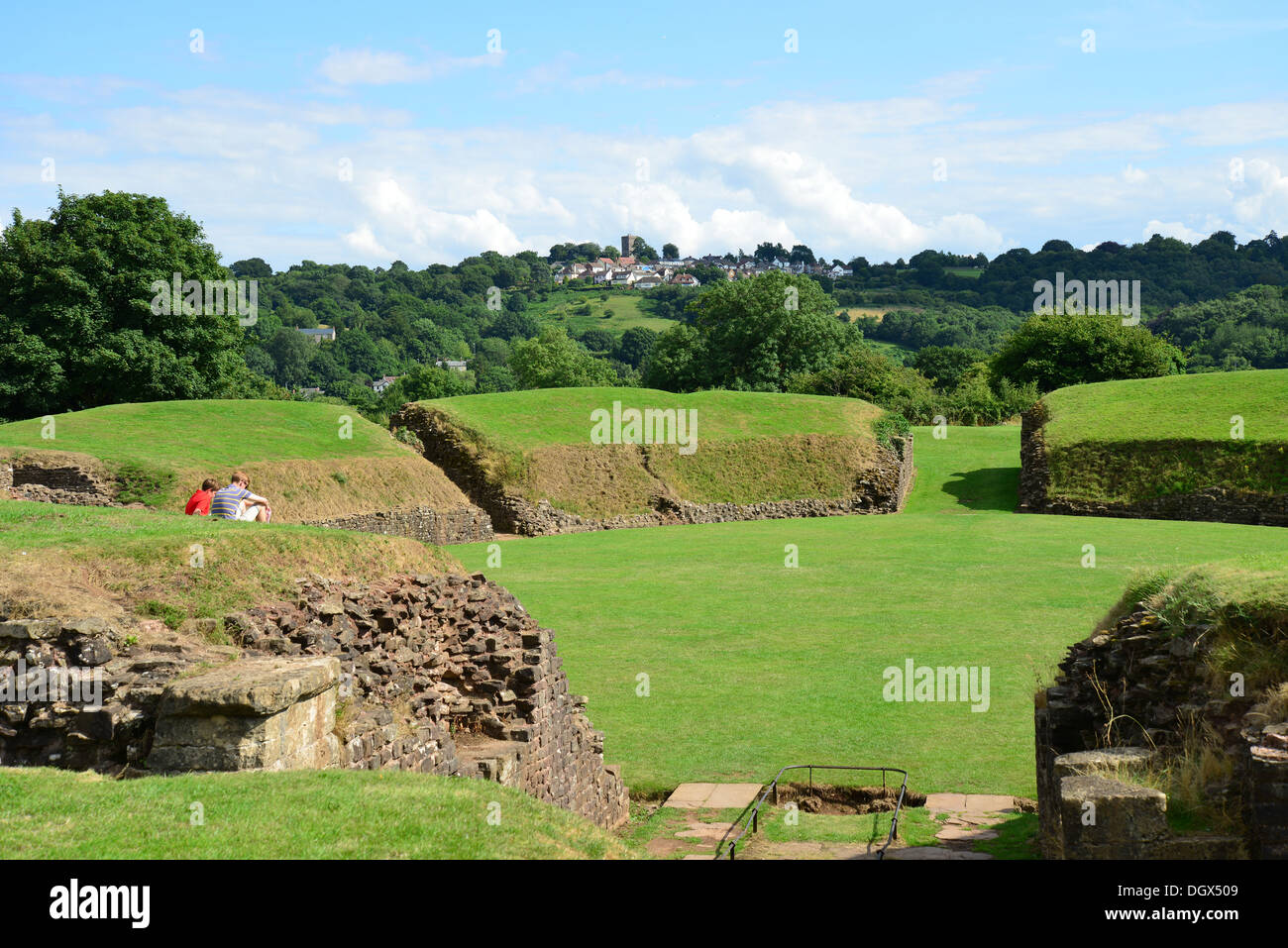 Remains of the Roman amphitheatre, Caerleon, City of Newport (Casnewydd ...