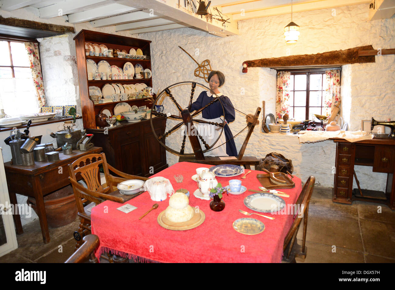 Cottage interior exhibit at Usk Rural Life Museum, Newmarket Street ...
