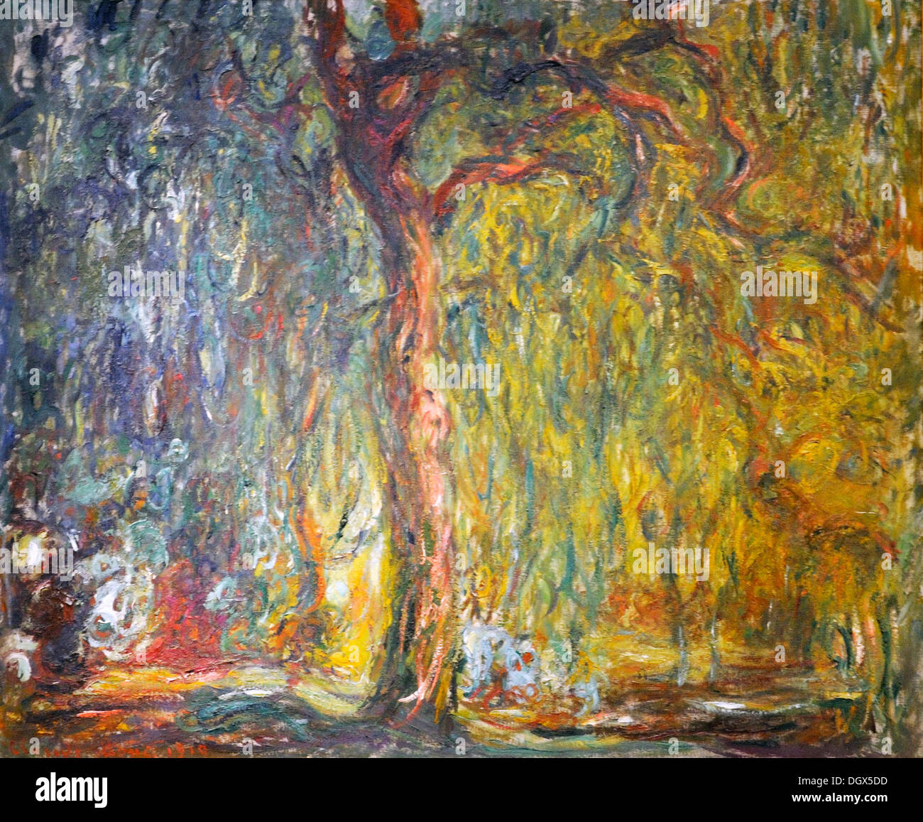 Weeping willow - by Claude Monet, 1919 Stock Photo - Alamy