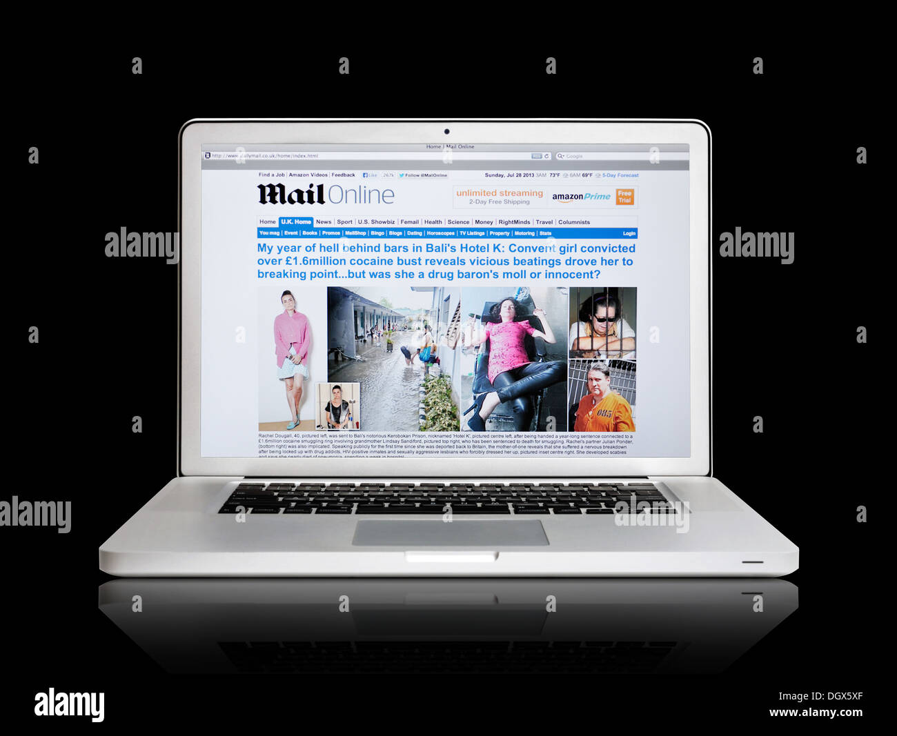 Mail Online website on laptop screen Stock Photo - Alamy