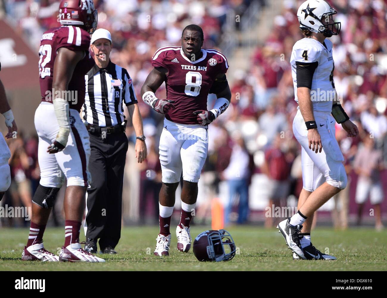 College Station, TX, USA. 26th Oct, 2013. Texas A&M linebacker Steven ...