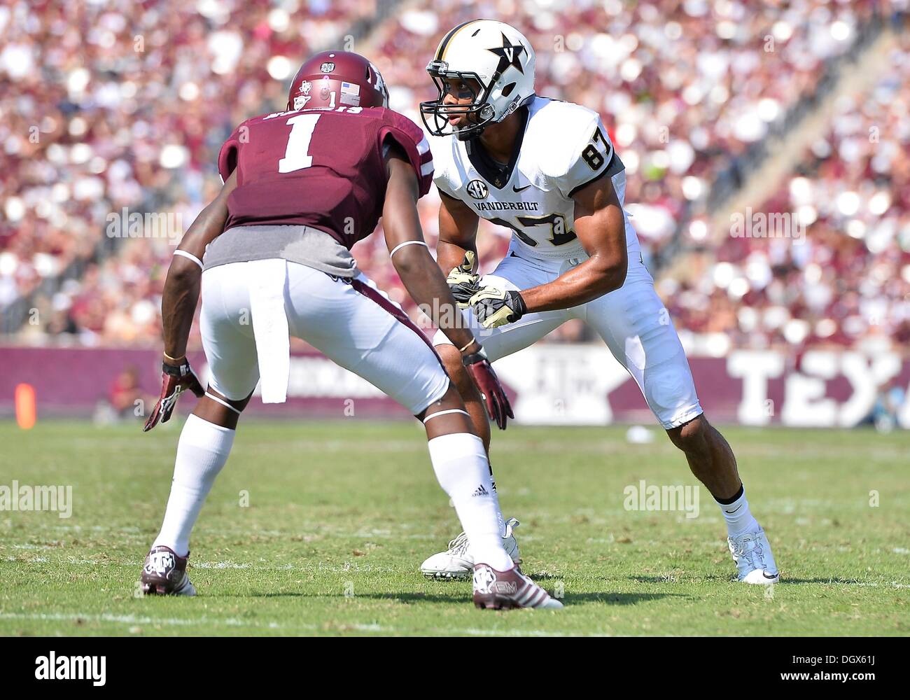 College Station, TX, USA. 26th Oct, 2013. Vanderbilt wide receiver ...
