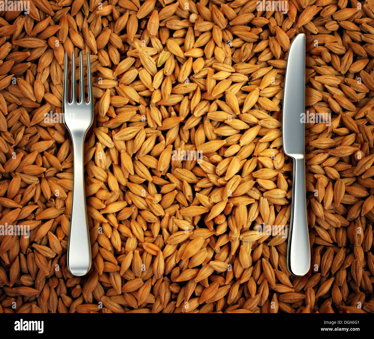 Eating wheat food as a health concept with a background of golden ...