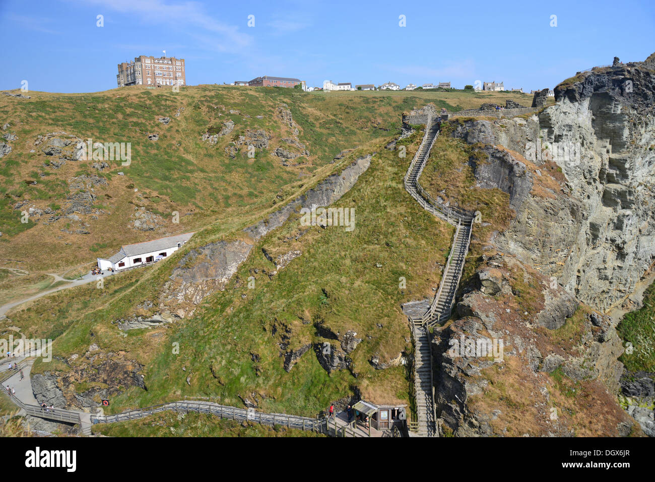 Ruins of Tintagel Castle, (legendary birthplace of King Arthur ...