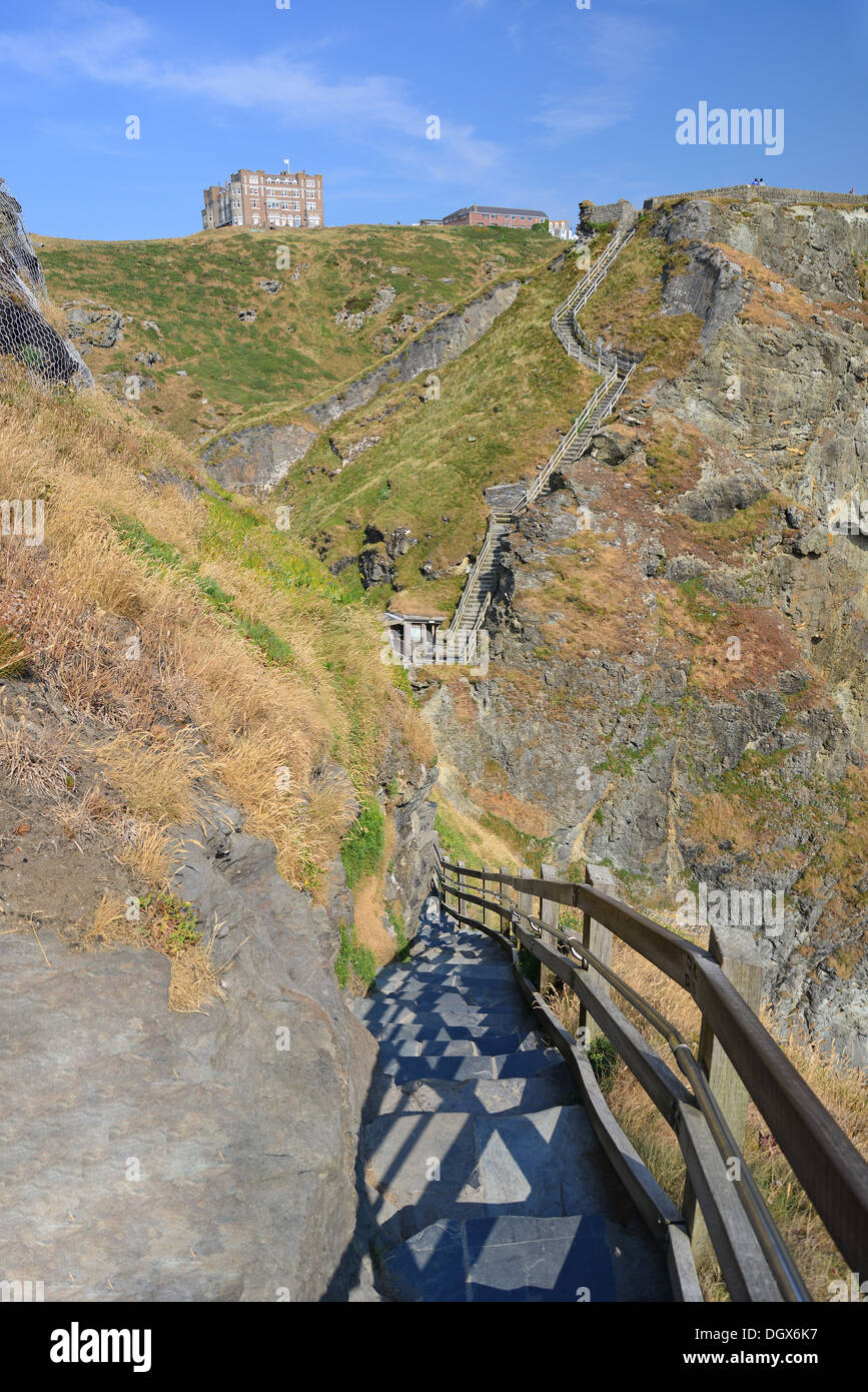Ruins of Tintagel Castle, (legendary birthplace of King Arthur ...
