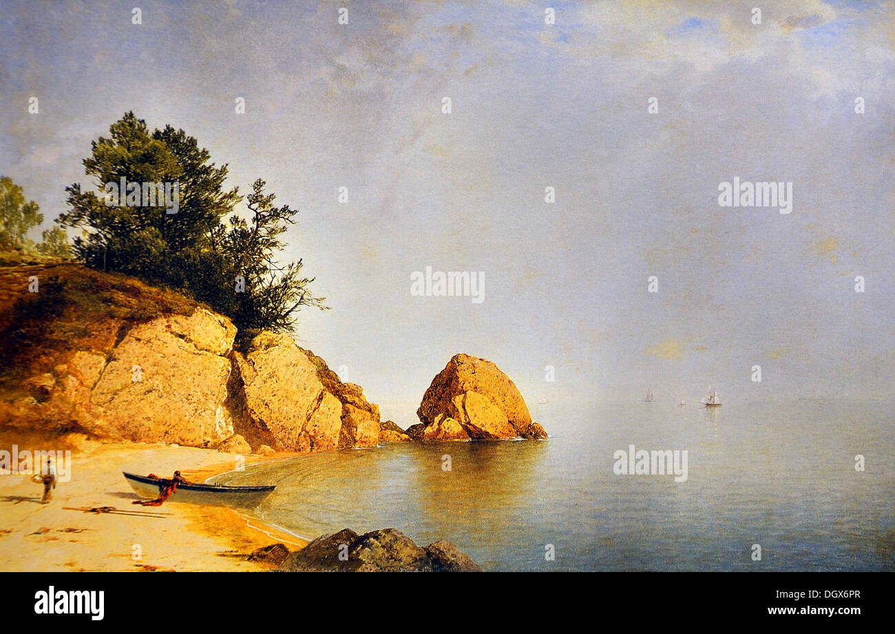 The Beach At Beverly, Massachusetts - by John Frederick Kensett, 1872 ...