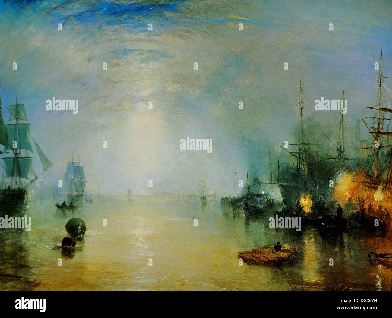 Keelmen Heaving in Coals by Moonlight - by John Constable, 1835 Stock ...