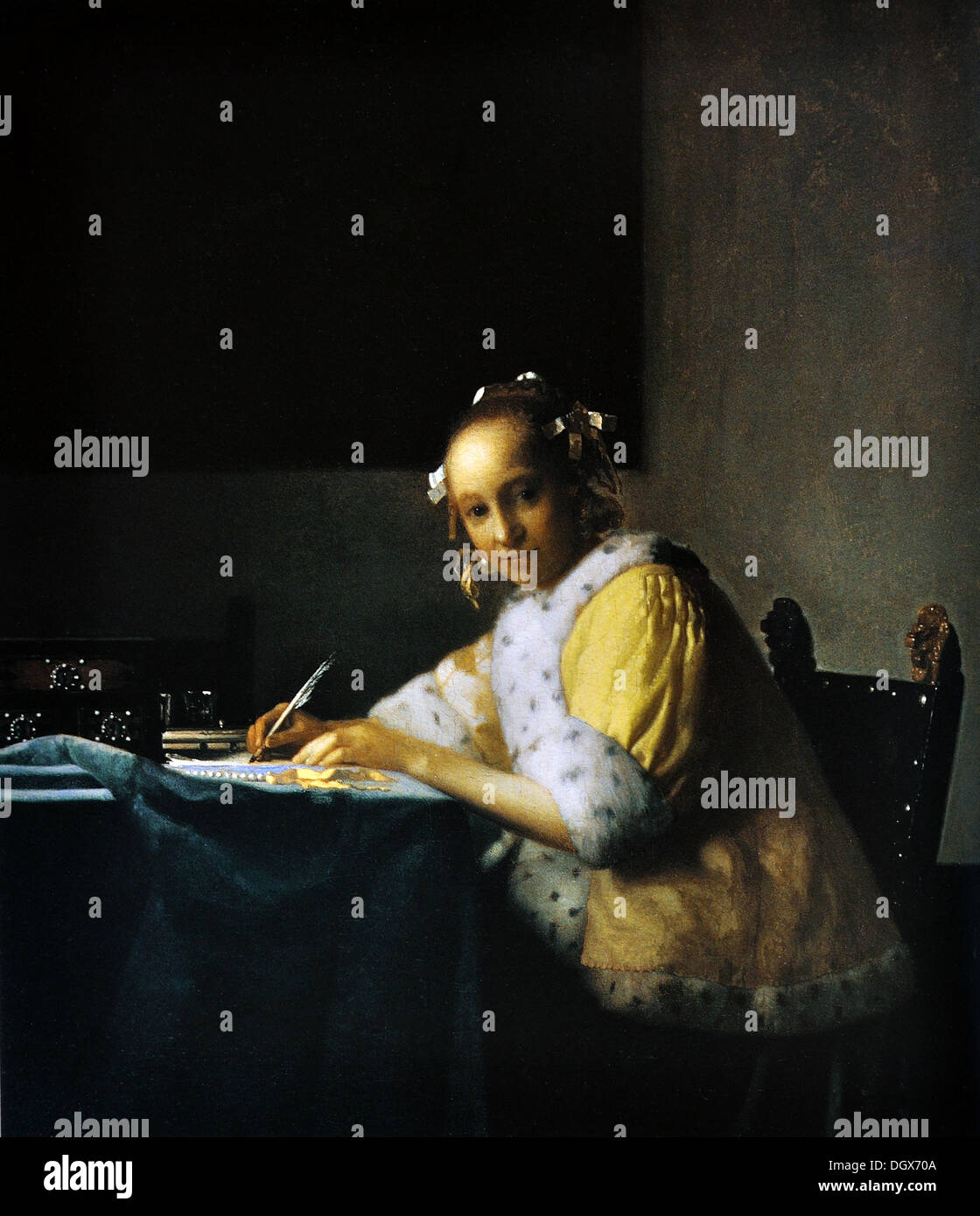 Vermeer painting lady writing a letter hi-res stock photography and ...