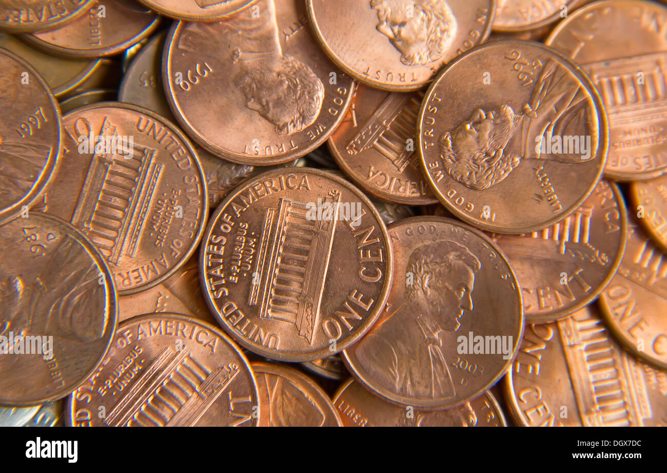Pile of the US coins Stock Photo - Alamy