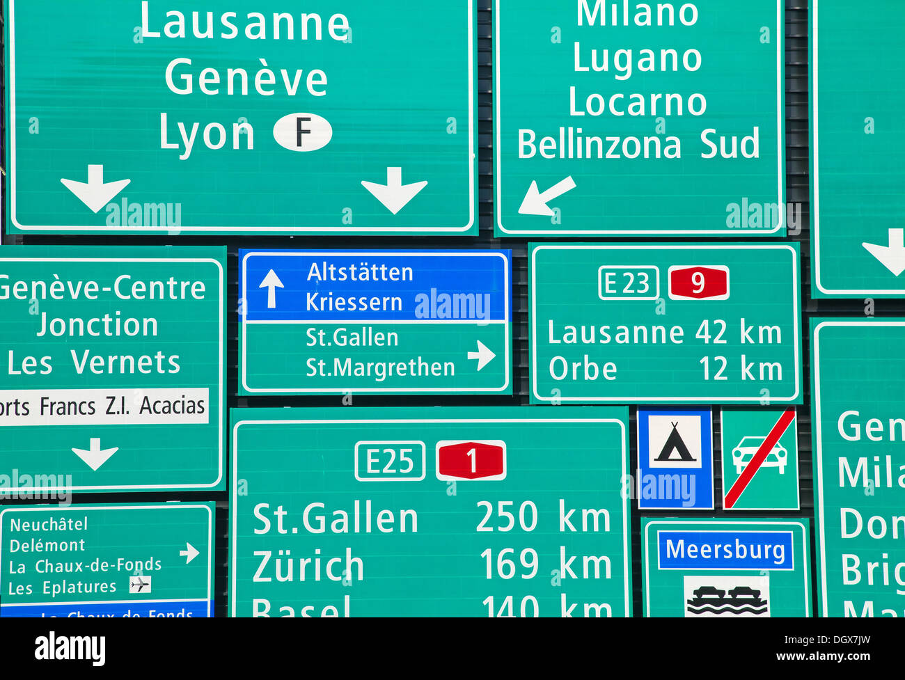 Collection swiss road signs hi-res stock photography and images - Alamy
