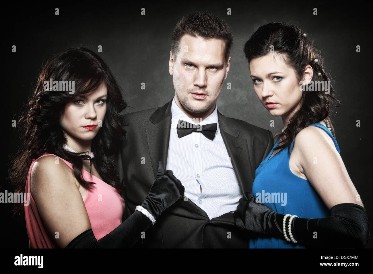 Love triangle. Two women and one man. Betrayal Stock Photo - Alamy