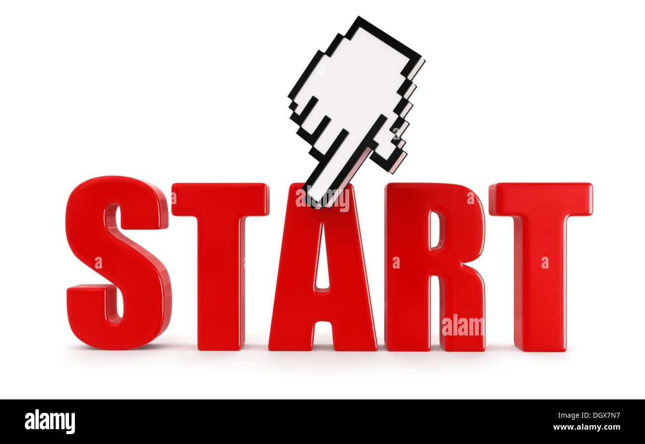 START and cursor (clipping path included Stock Photo - Alamy