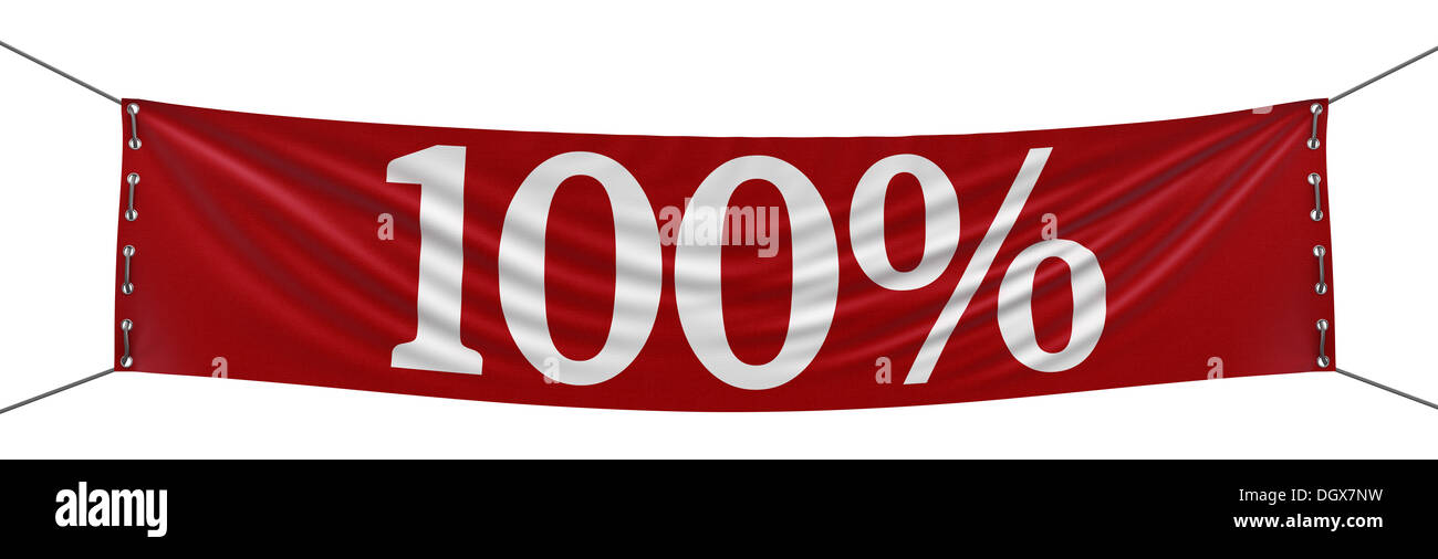 Big 100% Banner (clipping path included Stock Photo - Alamy